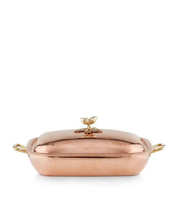 RUFFONI Historia Hammered Copper Oval Casserole - Metallic