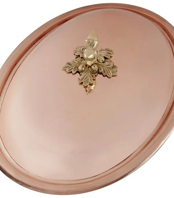 RUFFONI Historia Hammered Copper Oval Dish With Lid
