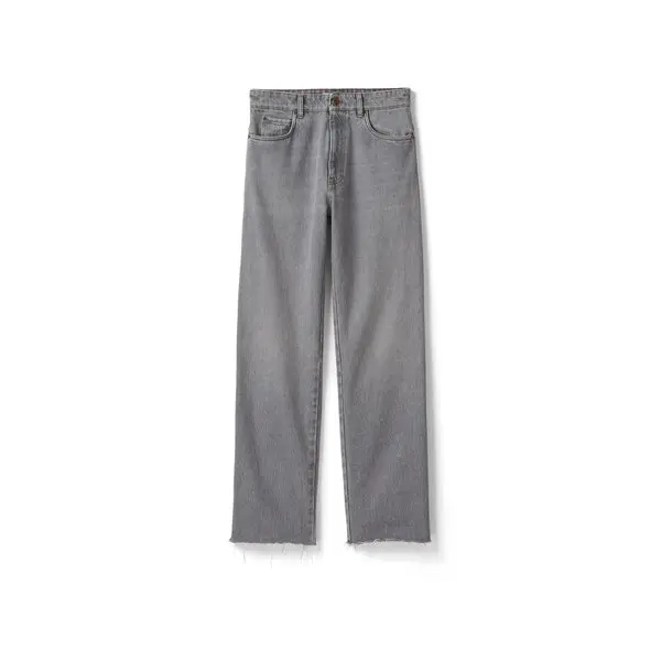Miu Miu Washed Denim Pants With Embroidered Logo