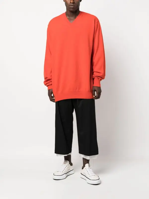 Comme Des Garçons V-neck Wool Jumper