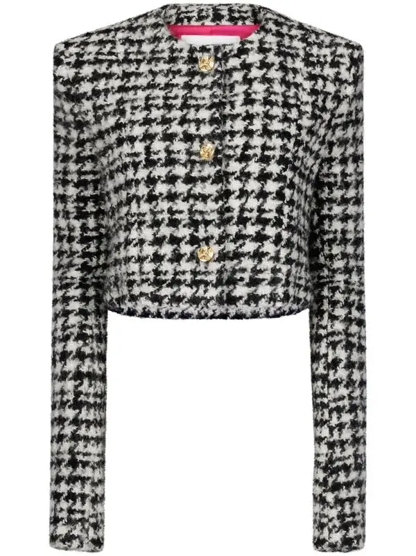 Nina Ricci Houndstooth Wool-cotton Jacket