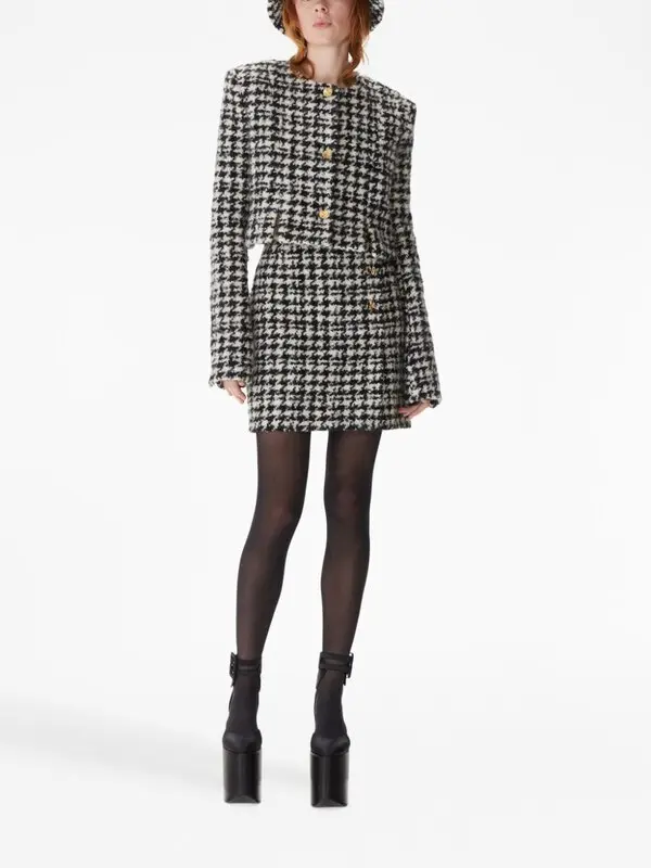 Nina Ricci Houndstooth Wool-cotton Jacket