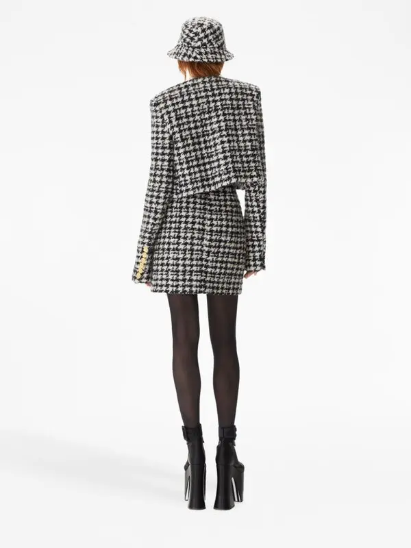 Nina Ricci Houndstooth Wool-cotton Jacket
