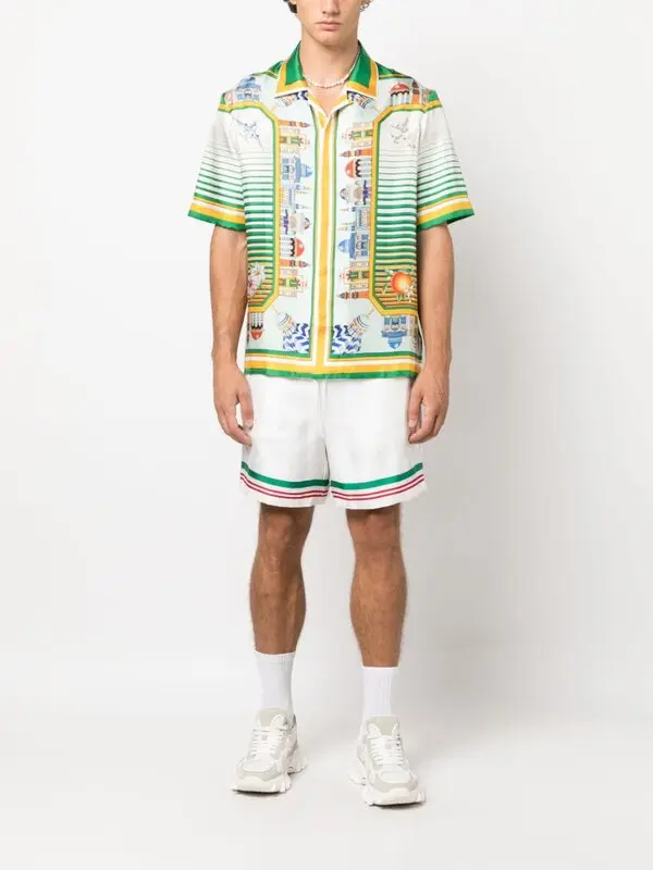 Casablanca Graphic-print Silk Shirt - White