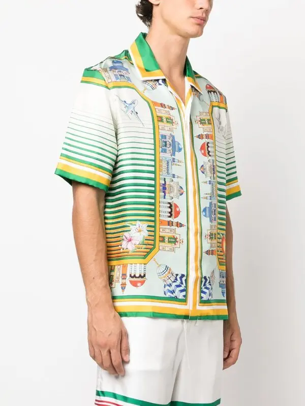 Casablanca Graphic-print Silk Shirt - White