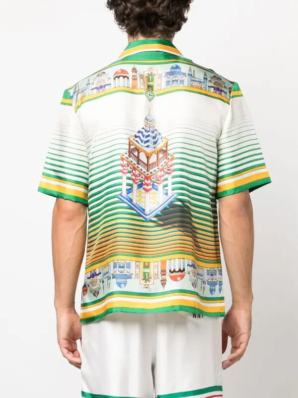 Casablanca Graphic-print Silk Shirt - White