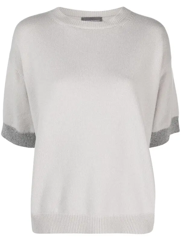 Lorena Antoniazzi Contrasting-border Crew-neck Top