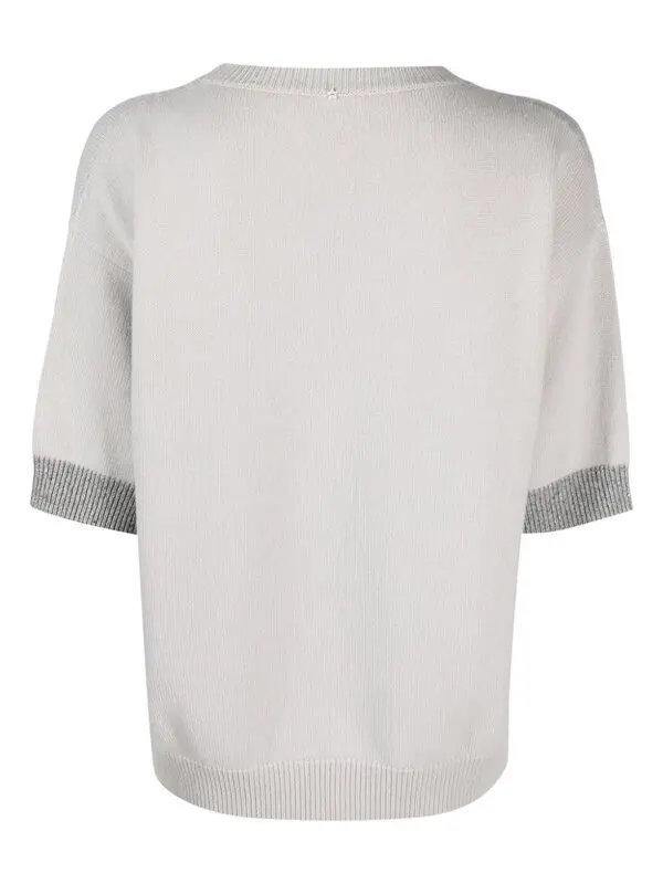 Lorena Antoniazzi Contrasting-border Crew-neck Top
