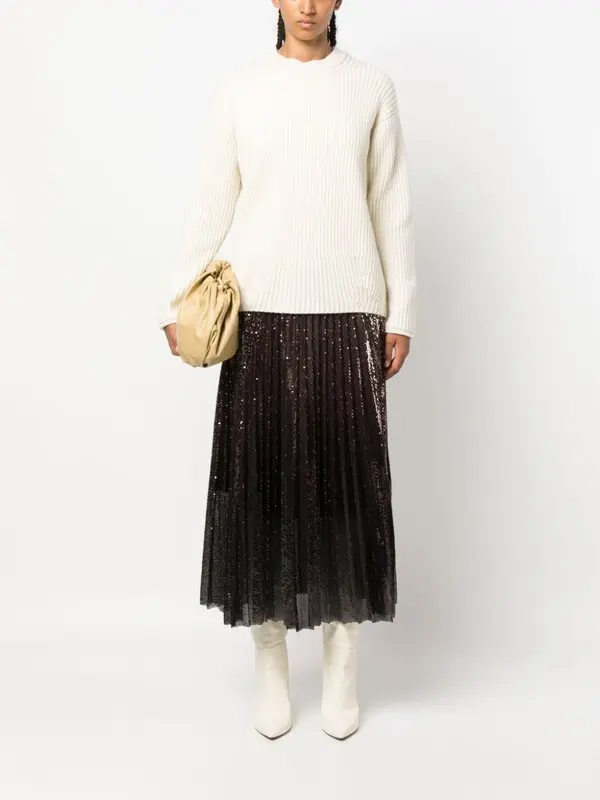 Peserico Plissé Pleated Midi Skirt