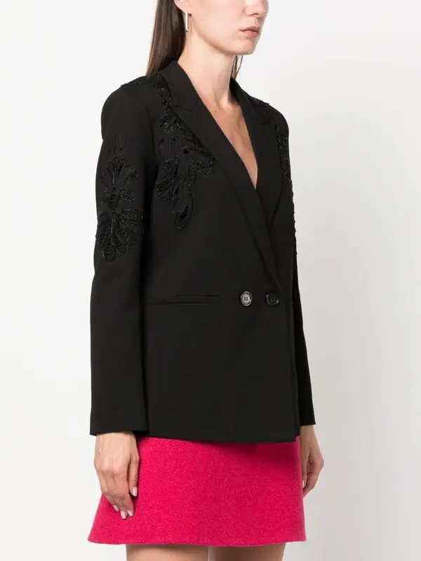 TWINSET Floral-embroidered Double-breasted Blazer