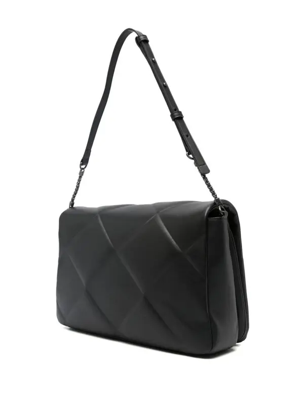 Calvin Klein Logo-plaque Quilted Shoulder Bag - Black