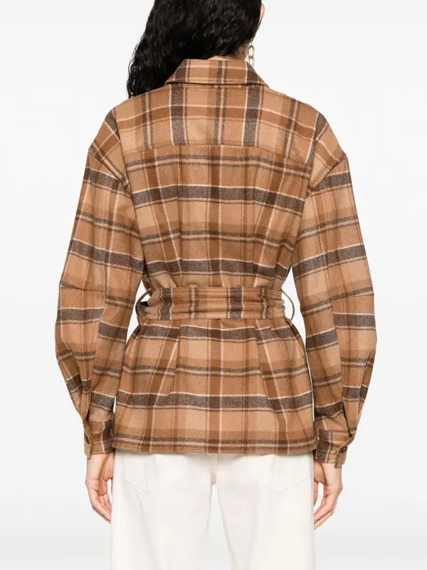 Polo Ralph Lauren Plaid Check Wool Blend Belted Shirt