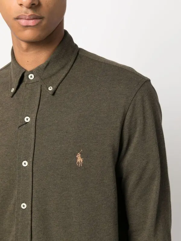 Polo Ralph Lauren Horseferry-embroidered Cotton Shirt - Green