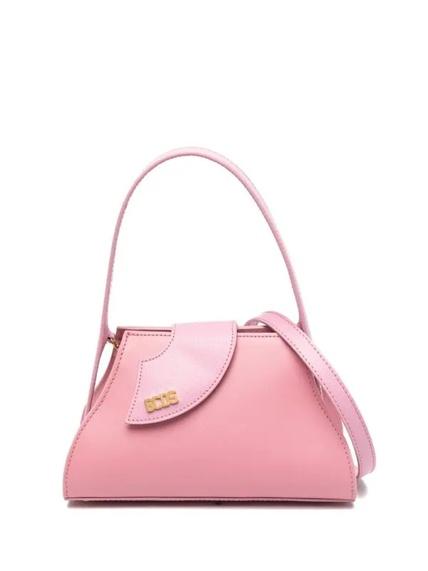 Gcds Small Logo-plaque Leather Tote Bag - Pink