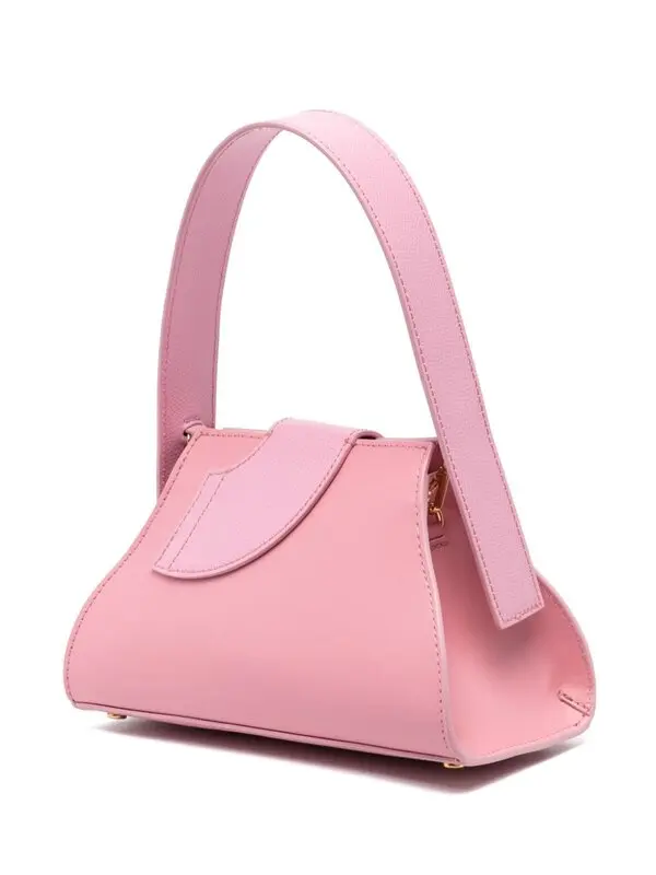 Gcds Small Logo-plaque Leather Tote Bag - Pink