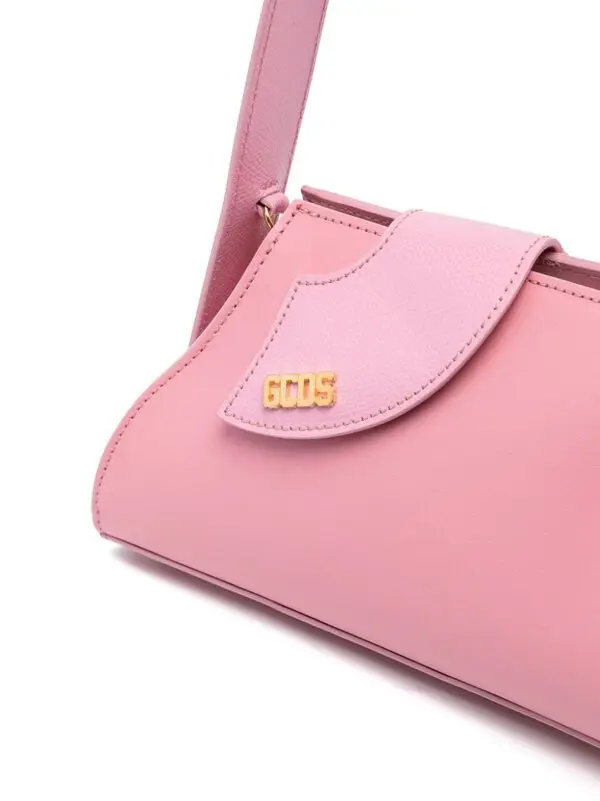 Gcds Small Logo-plaque Leather Tote Bag - Pink
