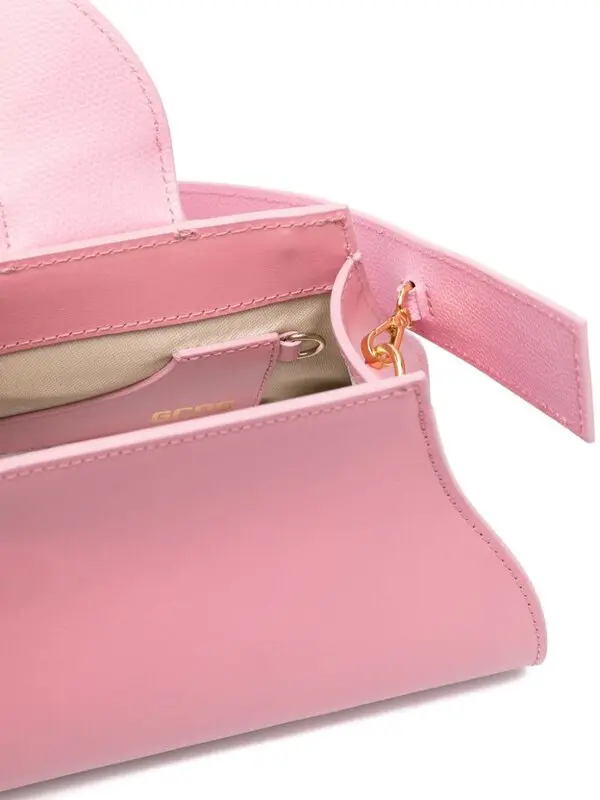 Gcds Small Logo-plaque Leather Tote Bag - Pink