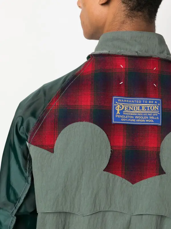 MAISON MARGIELA X Pendleton Yoke-detail Bomber Jacket - Green