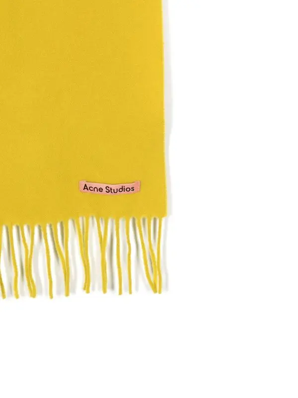 Acne Studios Logo-patch Wool Scarf - Yellow