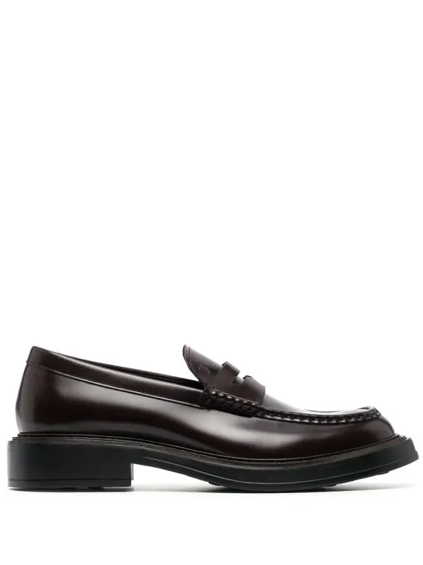 TOD'S 50mm Leather Penny Loafers - Red