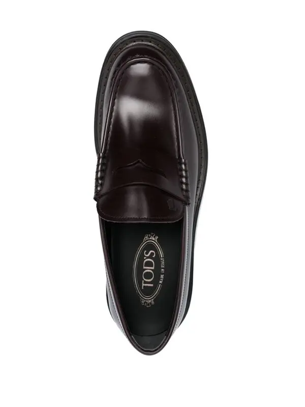 TOD'S 50mm Leather Penny Loafers - Red