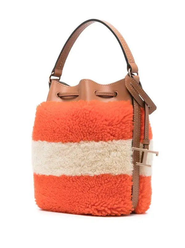 TOD'S Colour-block Fleece Bucket Bag