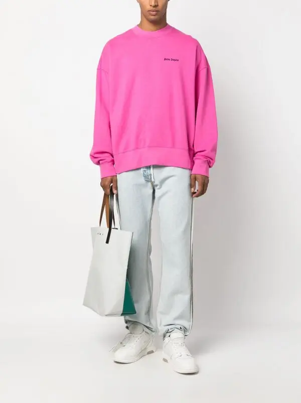 Palm Angels Logo-embroidered Cotton Sweatshirt
