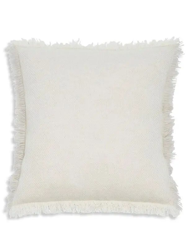 ARLOTTA CASHMERE Spix Frayed-edge Cushion - White