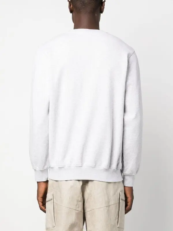 Casablanca Casa Way-embroidered Cotton Sweatshirt - Grey