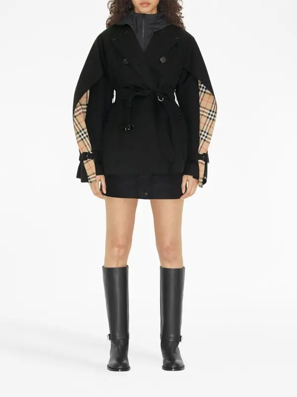 Burberry Cape-sleeve Cropped Trench Coat
