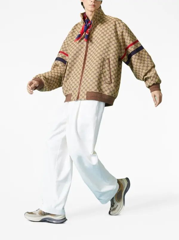 Gucci Gg Cotton Canvas Bomber Jacket