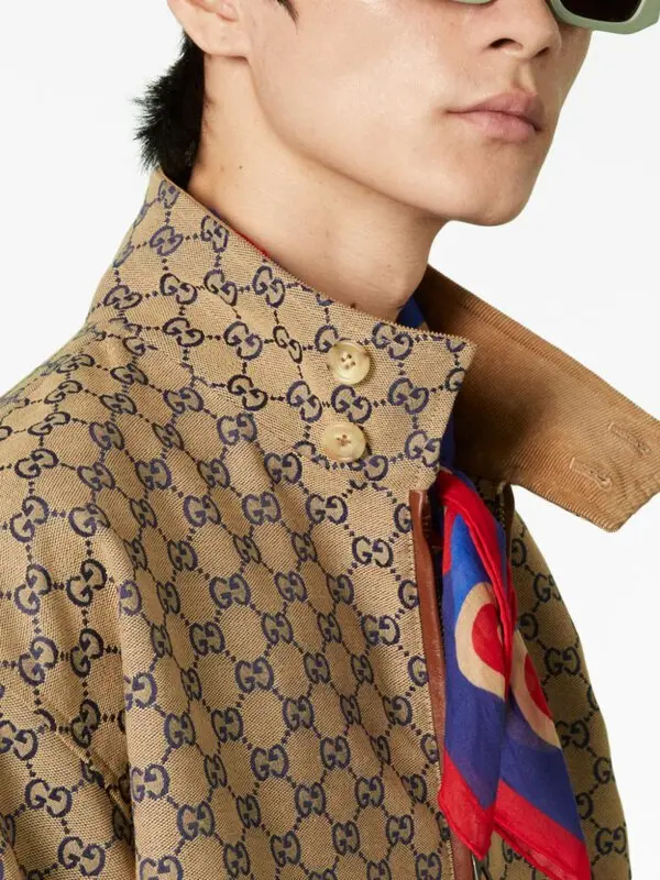 Gucci Gg Cotton Canvas Bomber Jacket
