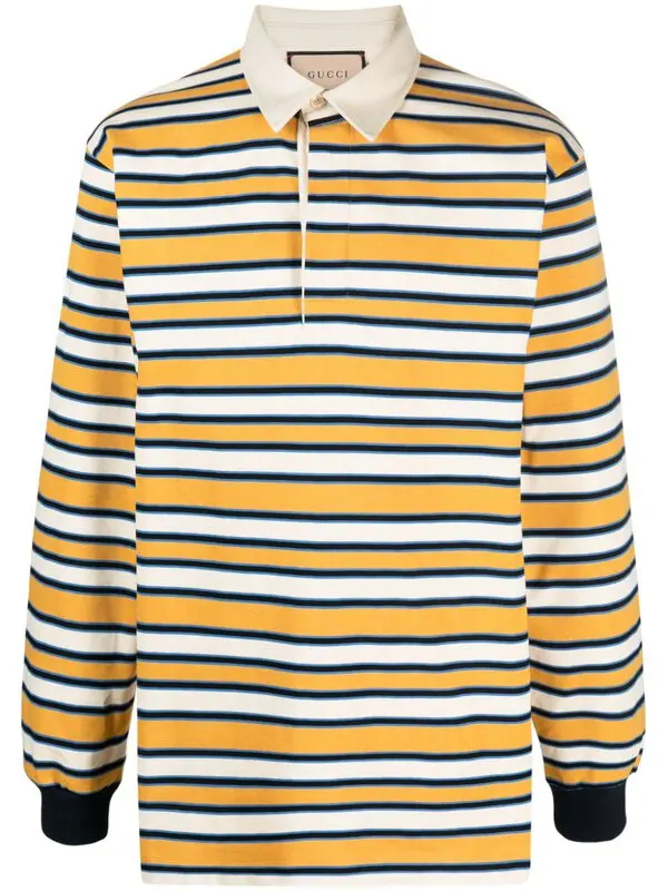 Gucci Logo-print Striped Polo Shirt