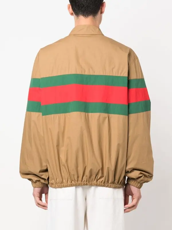 Gucci Web-stripe Zip-up Shirt Jacket