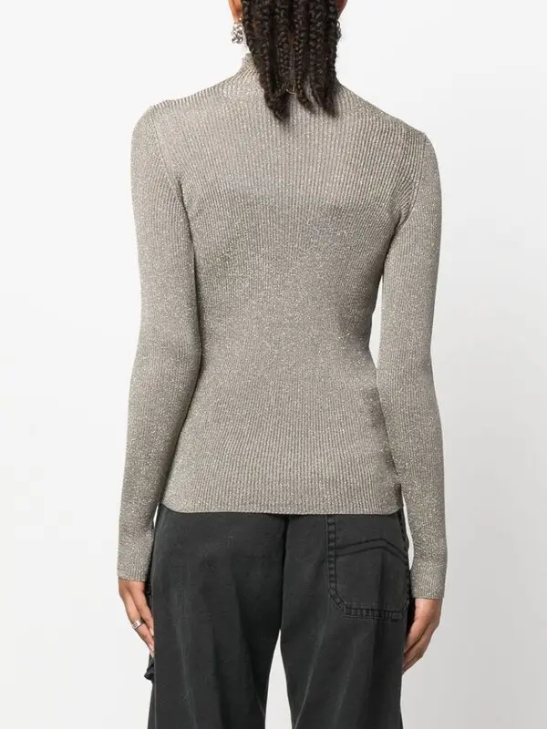 TWINSET Metallic-threading Ribbed Jumper - Grey