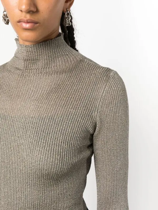 TWINSET Metallic-threading Ribbed Jumper - Grey