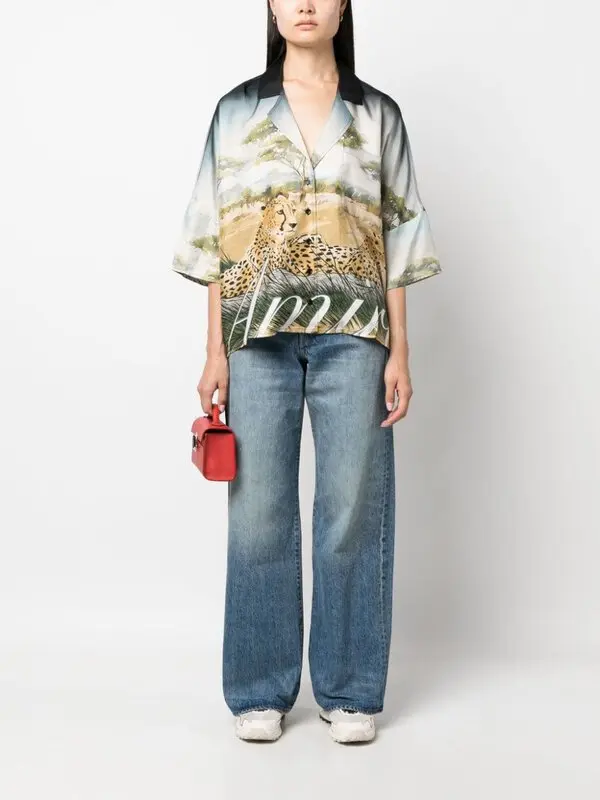 Amiri High-rise Wide-leg Jeans - Blue