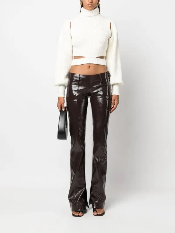 ANDREĀDAMO Roll-neck Cropped Knit Jumper - Neutrals