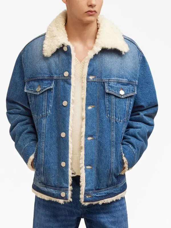 AMI Paris Shearling-lined Denim Jacket
