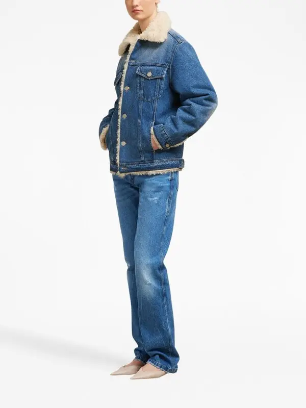 AMI Paris Shearling-lined Denim Jacket