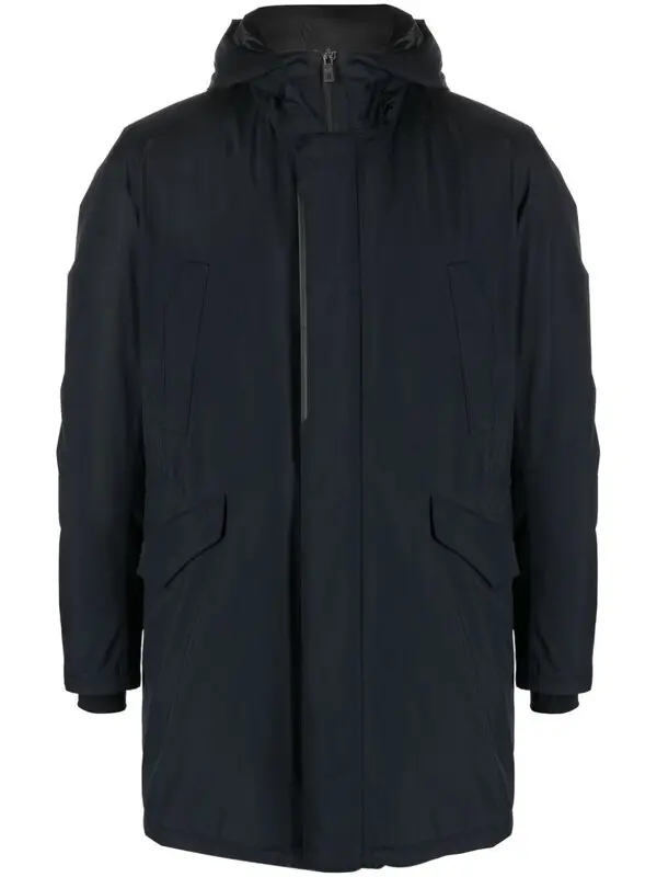 Herno Flap-pockets Hooded Jacket - Blue