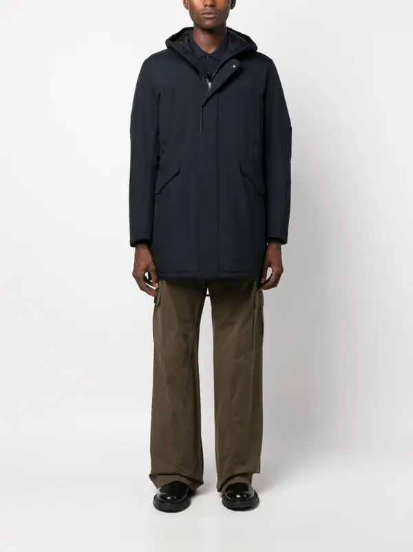 Herno Flap-pockets Hooded Jacket - Blue