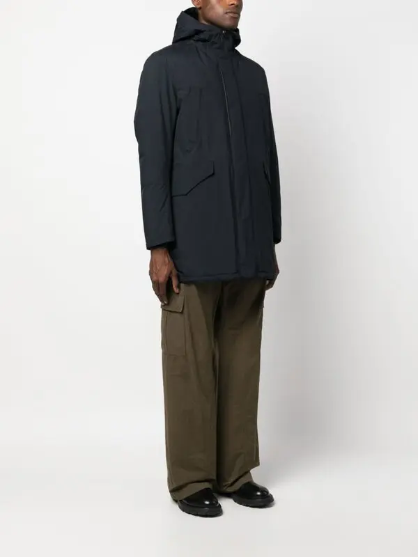 Herno Flap-pockets Hooded Jacket - Blue