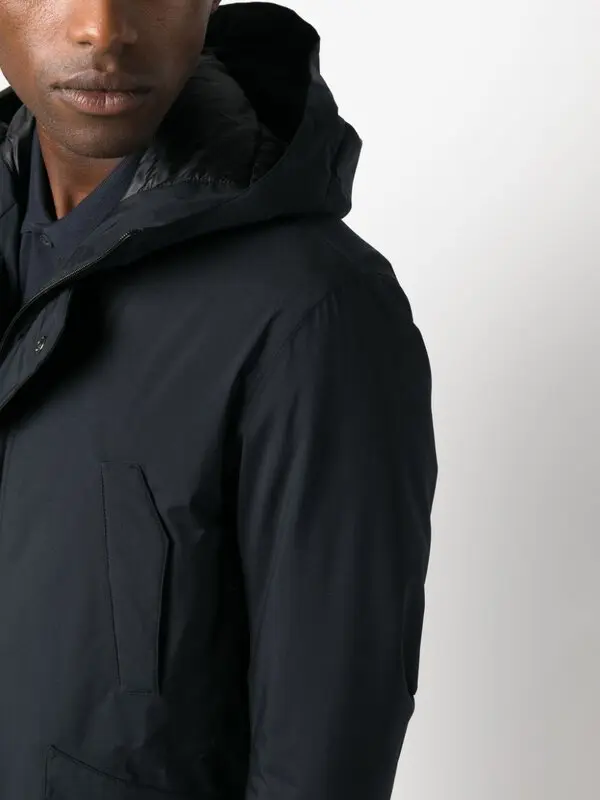 Herno Flap-pockets Hooded Jacket - Blue