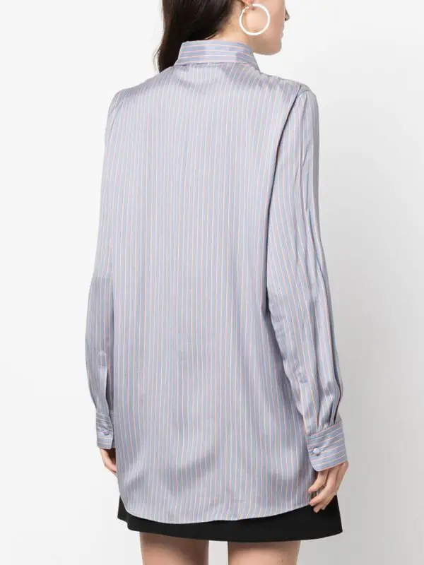 Etro Logo-embroidered Silk Shirt - Blue