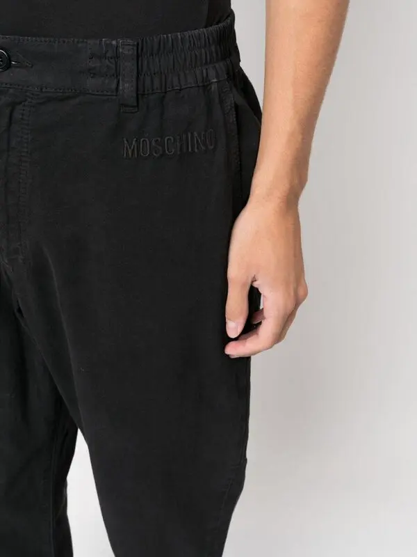 Moschino Logo-embroidered Straight-leg Trousers
