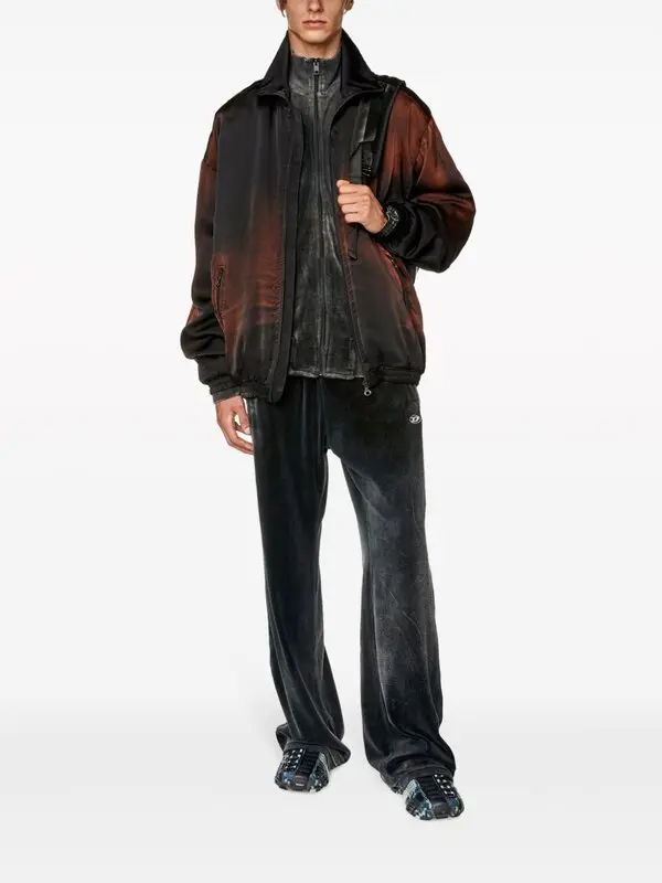 DIESEL® S-raband Zip-up Velvet Jacket With Embroidered Logo