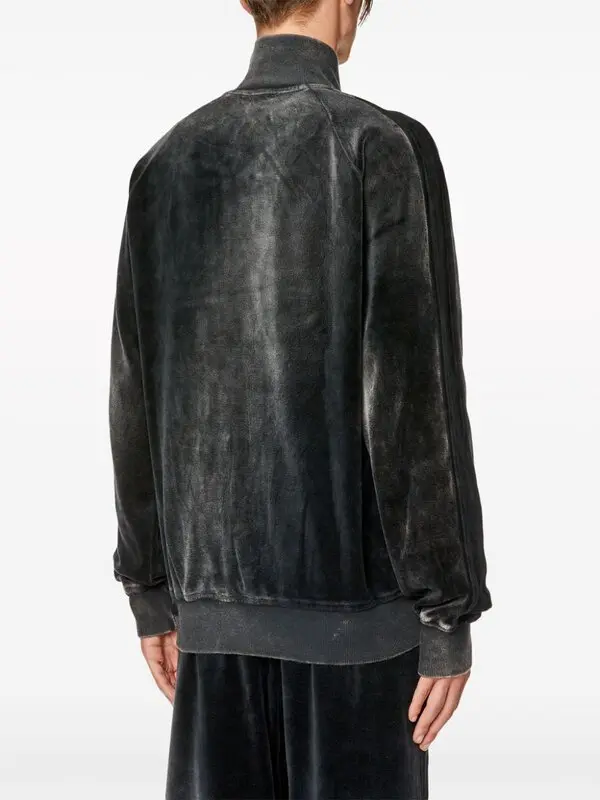 DIESEL® S-raband Zip-up Velvet Jacket With Embroidered Logo
