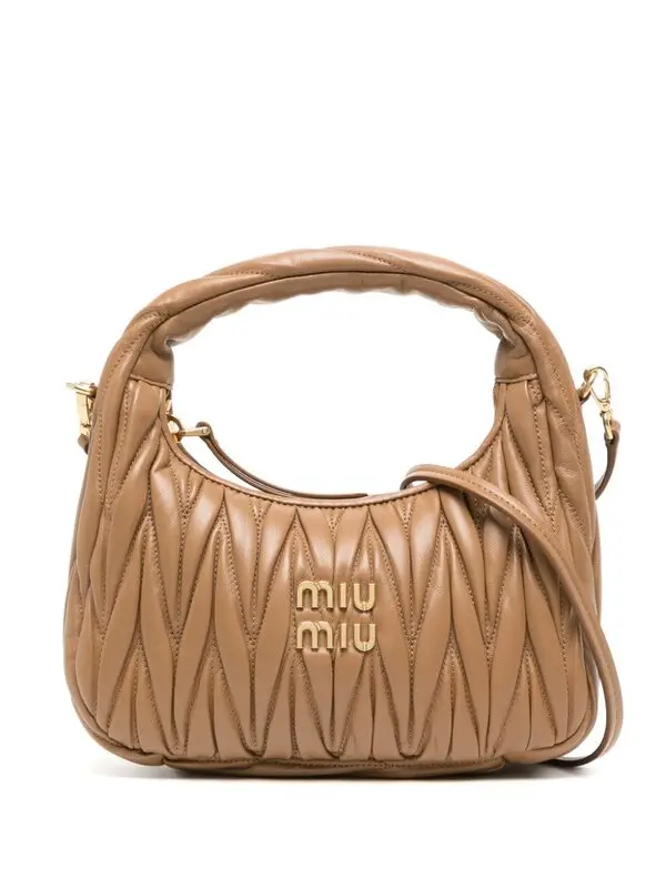 Miu Miu Wander Matelassé Shoulder Bag - Brown