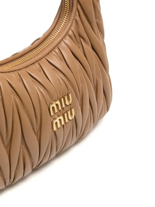 Miu Miu Wander Matelassé Shoulder Bag - Brown